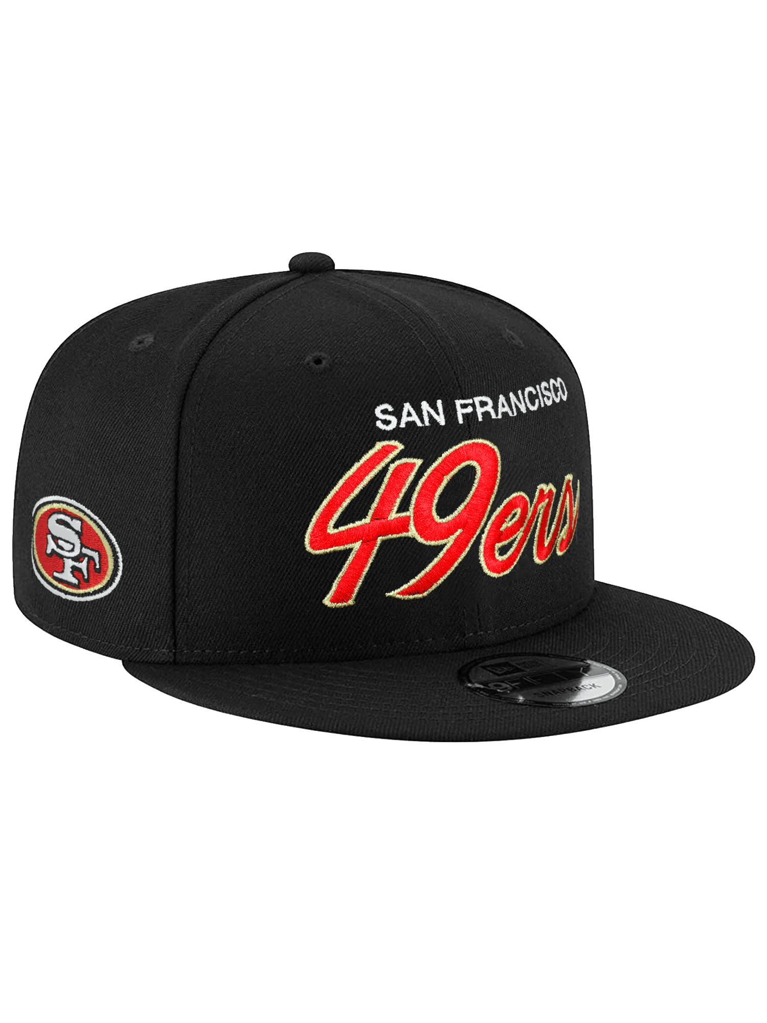 San Francisco 49ers New Era NFL Team Script 9FIFTY Snapback Hat - Blac ...