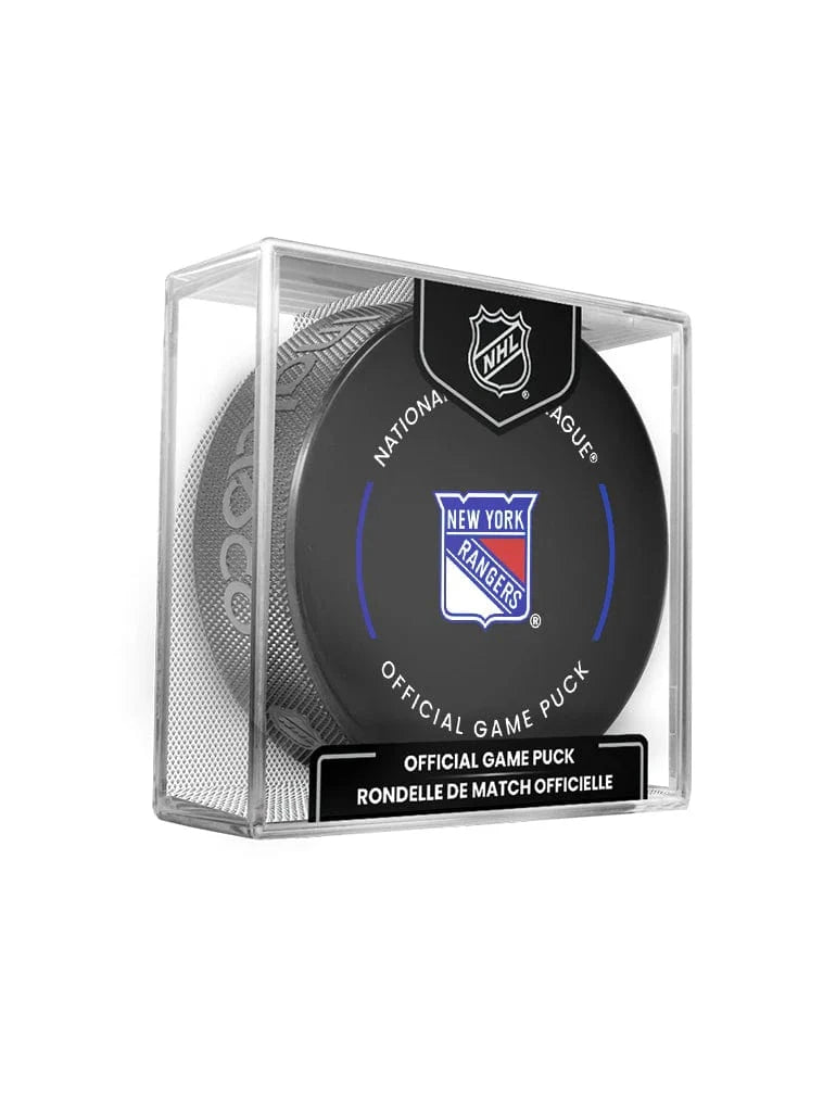 New York Rangers Inglasco NHL 24-25 Official Game Puck In Cube | US ...