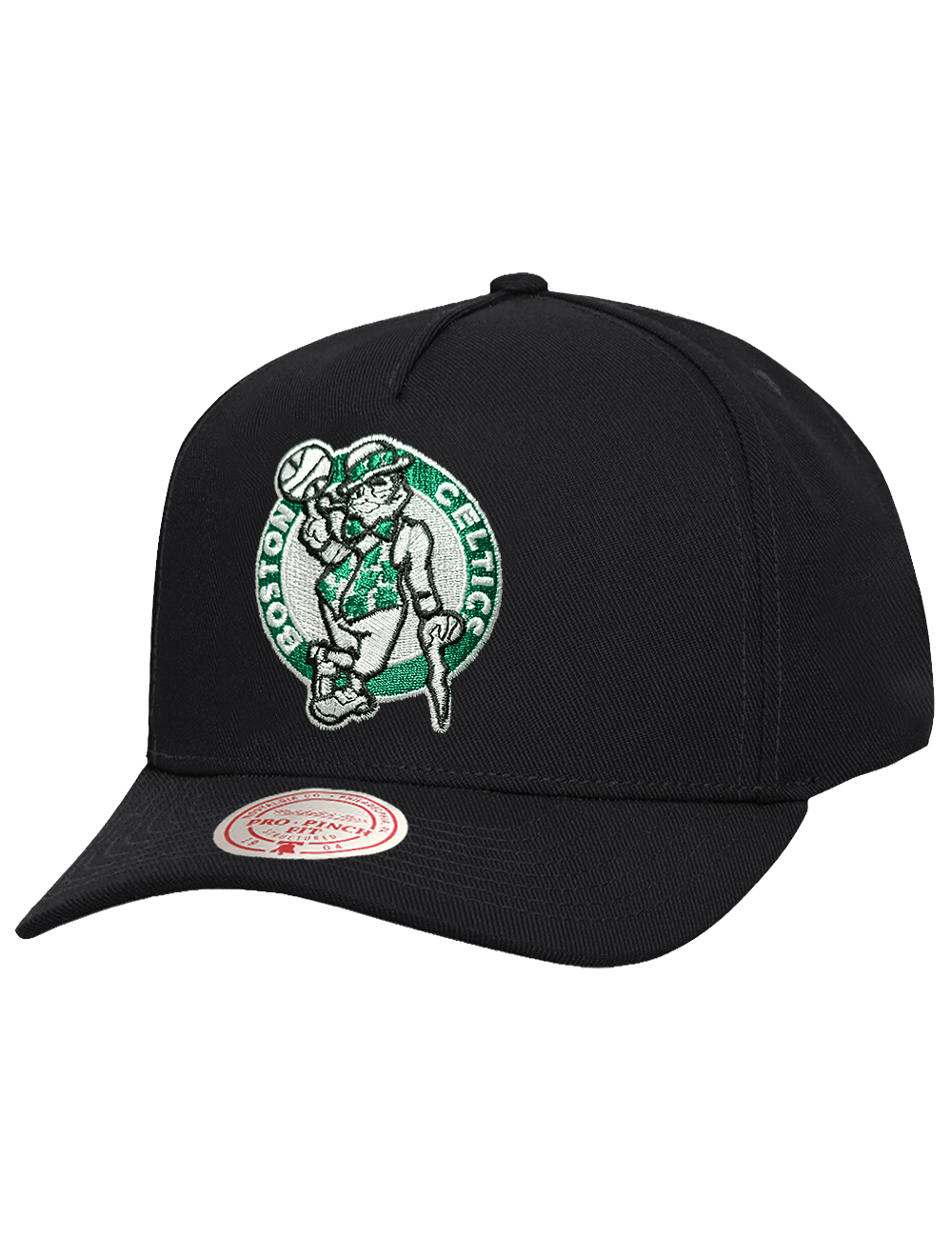 Boston Celtics Mitchell & Ness NBA Team Pro Pinch Snapback Hat - Black ...