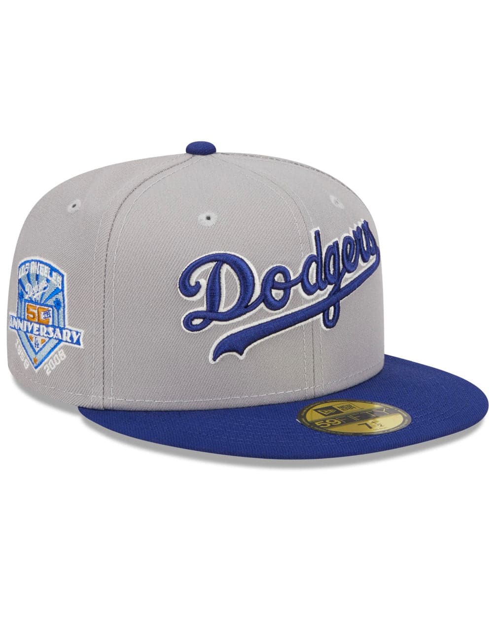 Los Angeles Dodgers New Era MLB Retro Script 59FIFTY Fitted Hat - Grey ...