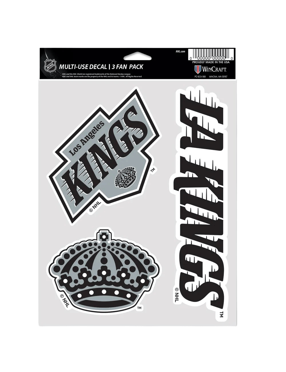 Los Angeles Kings Wincraft NHL Team 3 Piece 5” x 7” Decal Set | US ...