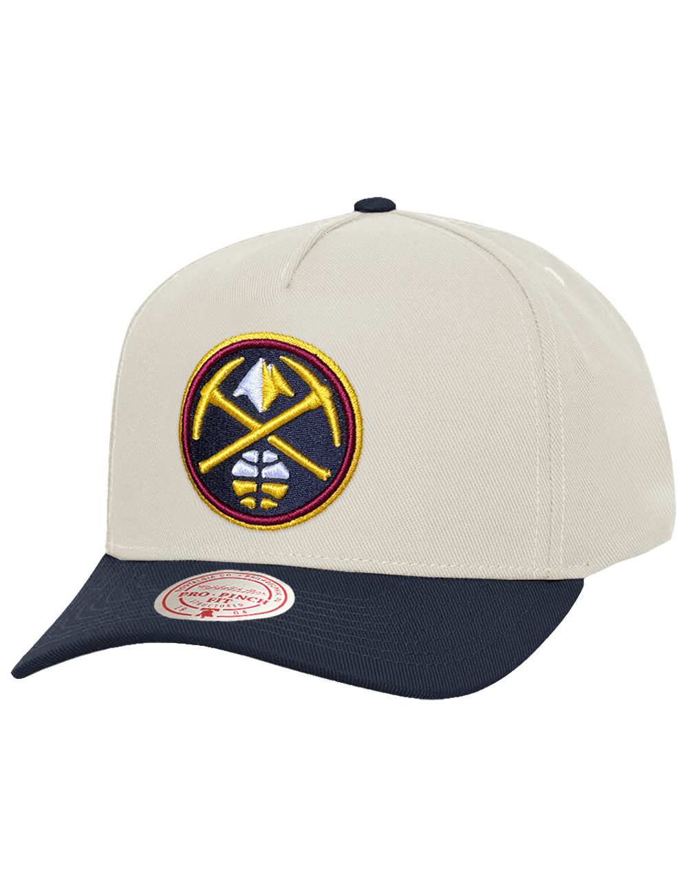 Denver Nuggets Mitchell & Ness NBA Team Pro Pinch Snapback Hat - Chrom ...
