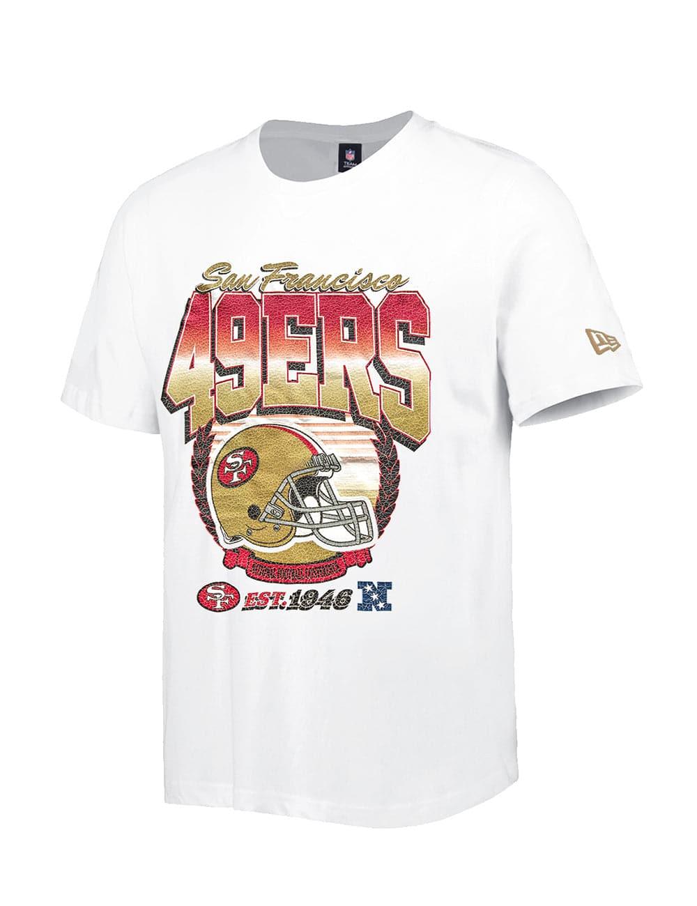 San Francisco 49ers New Era NFL Helmet Crest T-Shirt - White | US Sports HQ