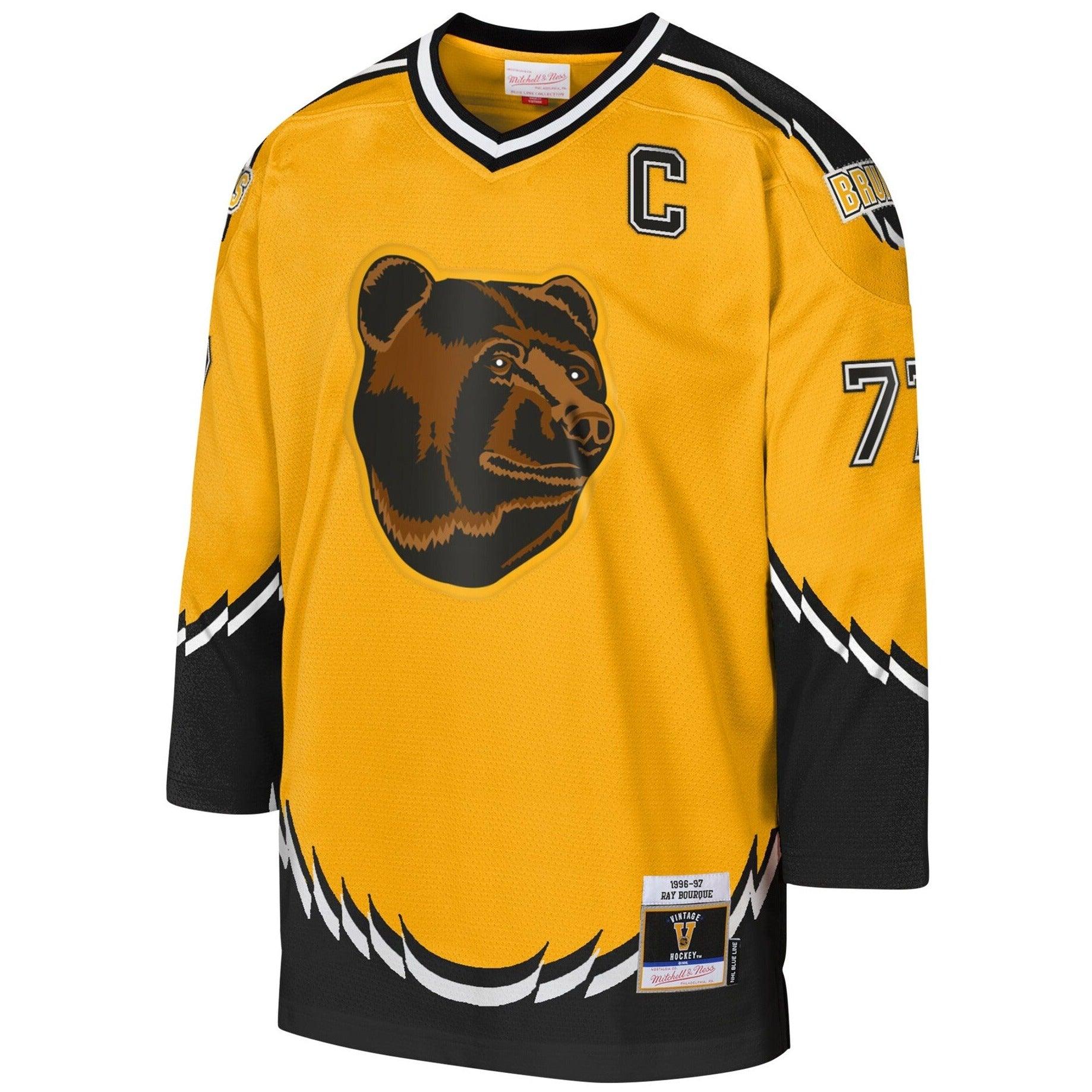 Ray Bourque Boston Bruins Mitchell & Ness NHL 96 Blue Line Jersey - Ye ...