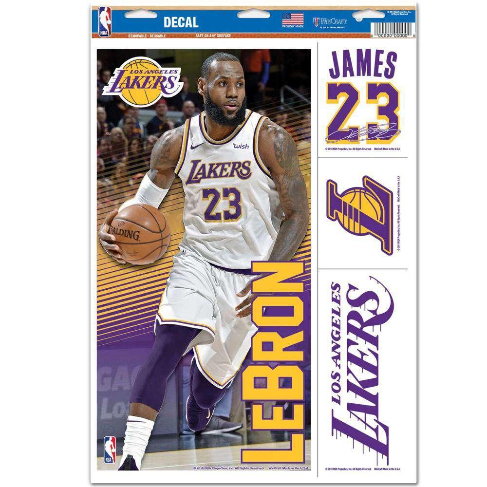 LeBron James Los Angeles Lakers Wincraft NBA 11" x 17" Decal Sticker S ...