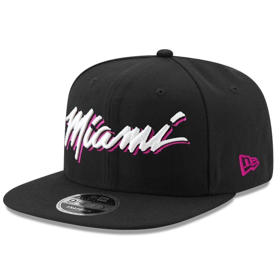 Miami Heat New Era NBA Vice Script OF 9FIFTY Snapback Hat - Black | US ...