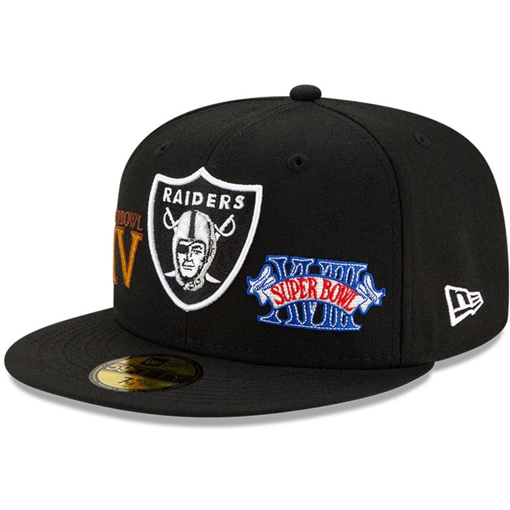 Las Vegas Raiders New Era NFL Champions Patch 59FIFTY Fitted Hat - Bla ...