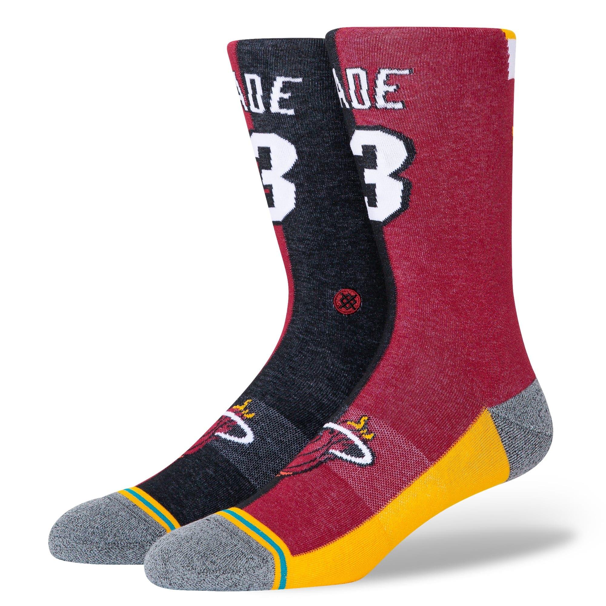 Dwyane Wade Miami Heat Stance NBA HWC Legends Jersey Crew Socks | US ...