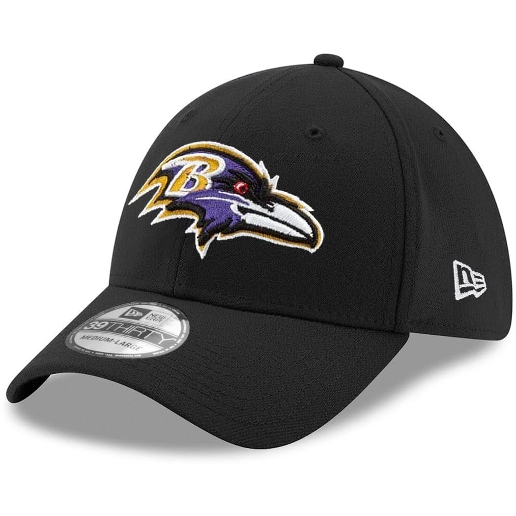 Baltimore Ravens New Era NFL Team 39THIRTY Flex Fit Curve Hat - Black ...