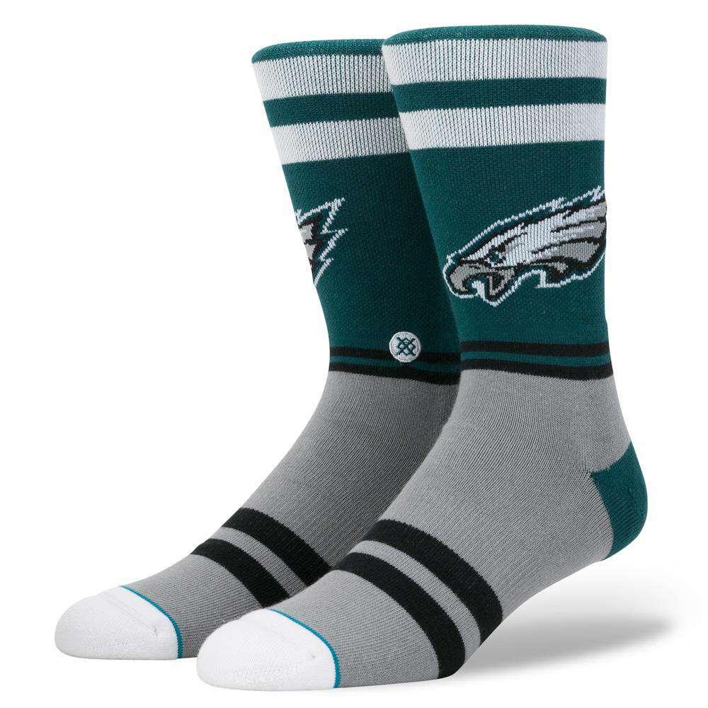 Philadelphia Eagles Stance NFL Logo Stripe Crew Socks - Green | US ...
