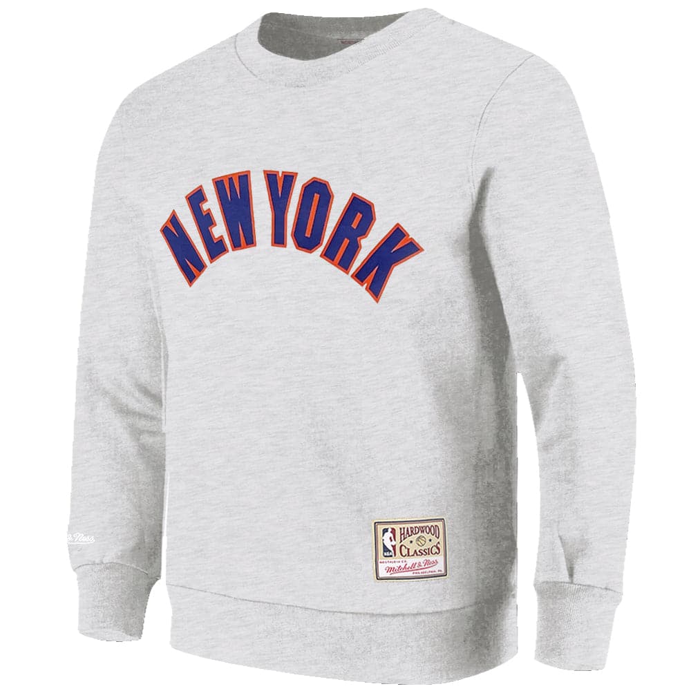 New York Knicks Mitchell & Ness NBA Wordmark Vintage Crew Jumper - Whi ...
