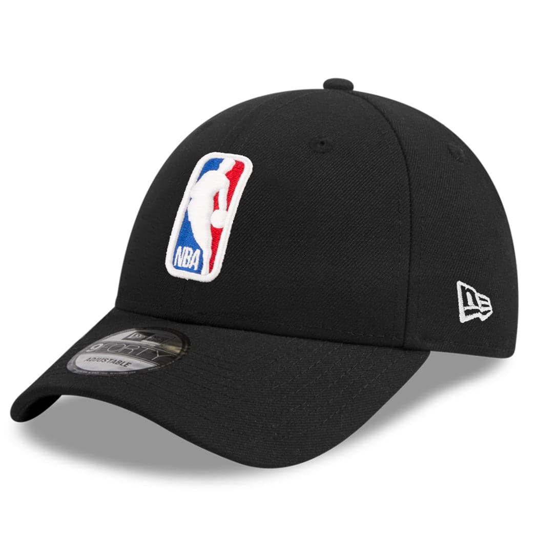 NBA Logoman Logo New Era 9FORTY Curve Snapback Hat - Black | US Sports HQ
