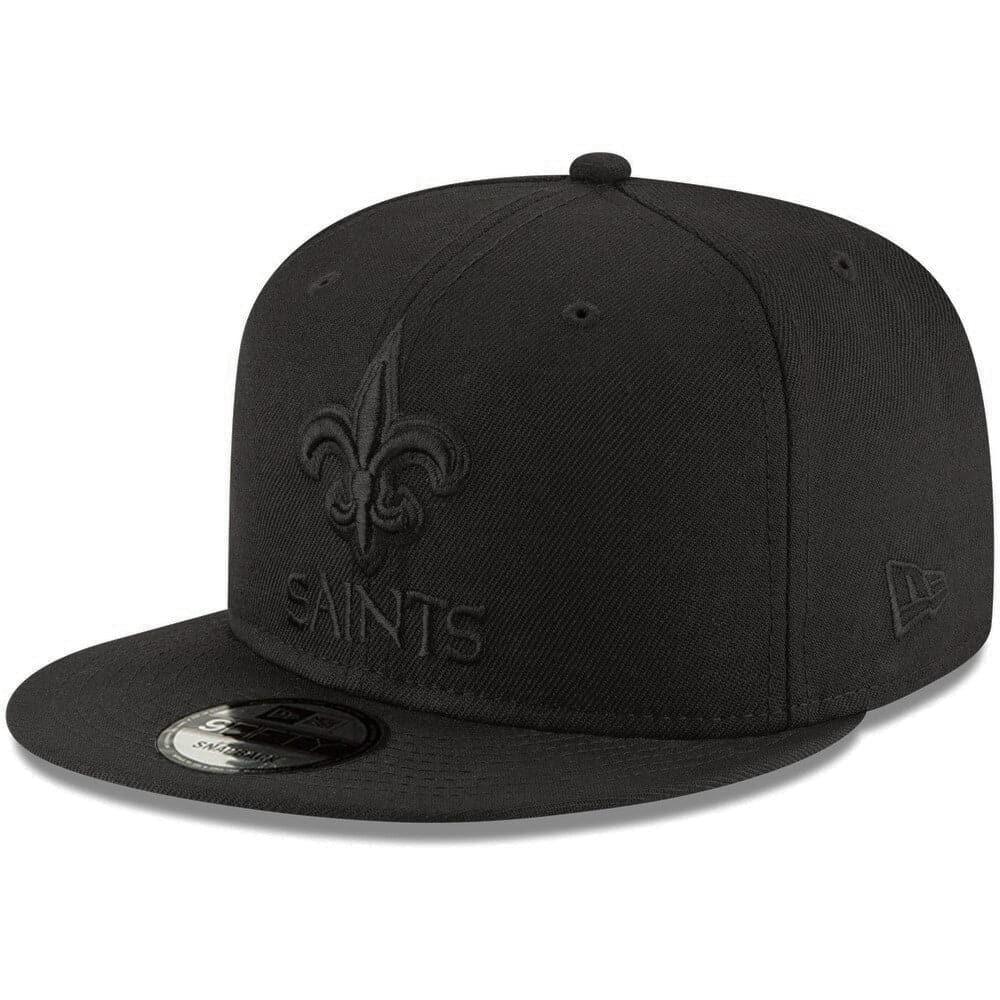 New Orleans Saints New Era NFL Black On Black 9FIFTY Snapback Hat - Bl ...