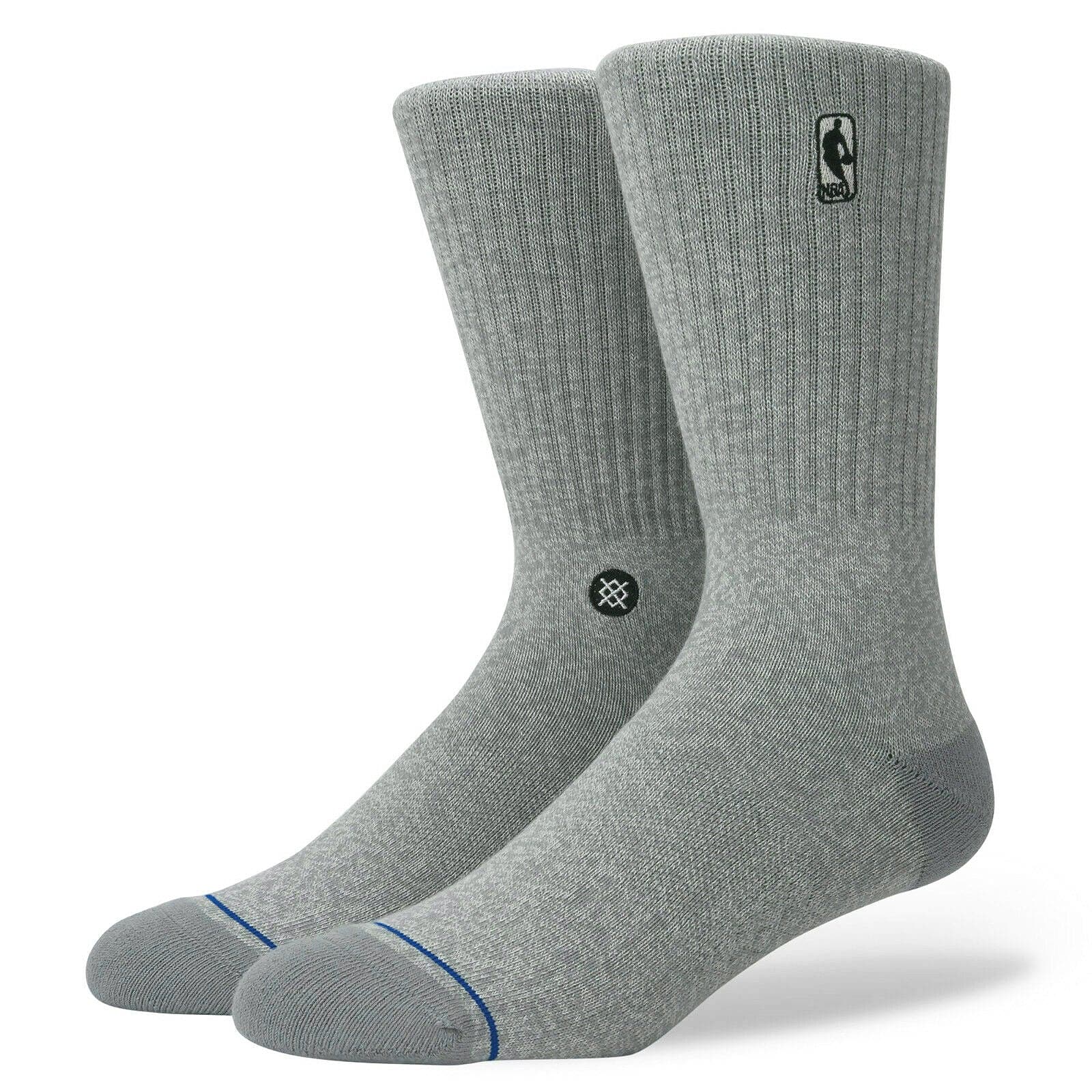 NBA Logoman Stance Black & White NBA Crew Socks - Heather Grey | US ...
